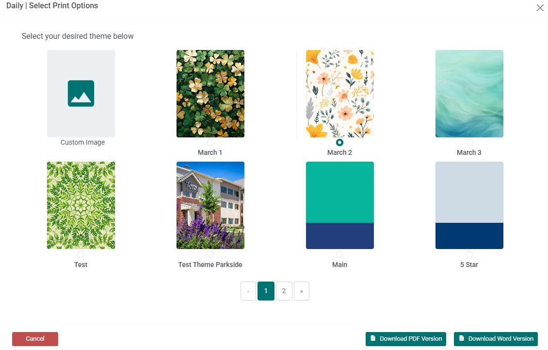 Printing Monthly Calendars – TSOLife